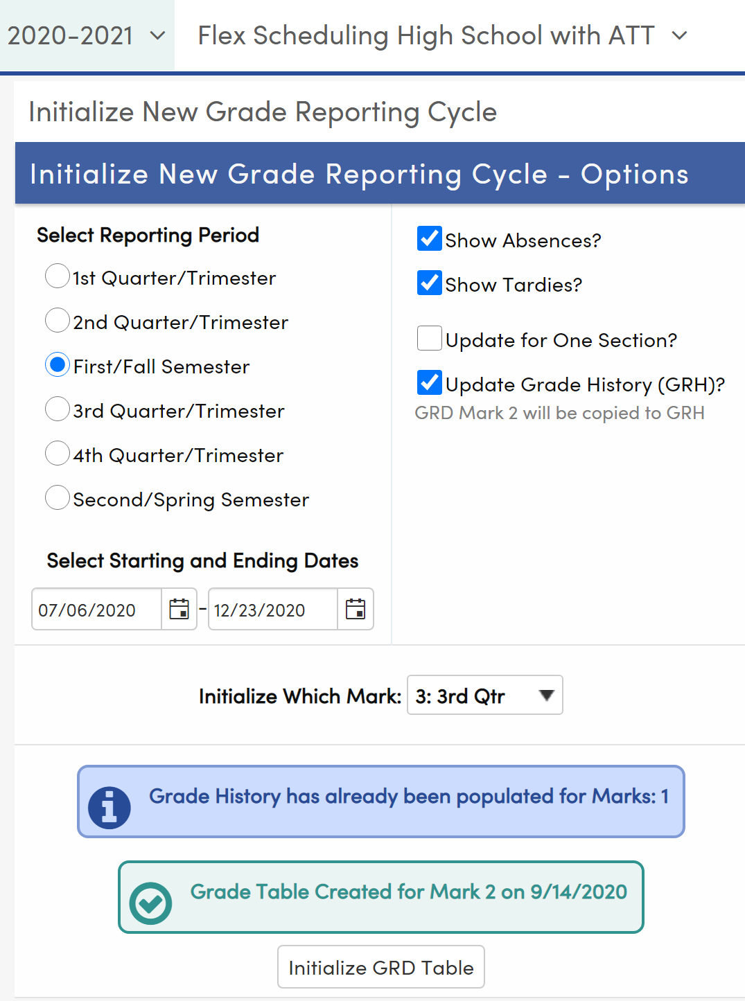 Flex Scheduling - Grade Reporting : Aeries Software