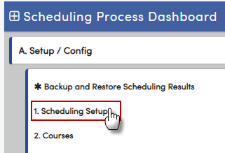 Scheduling Setup : Aeries Software