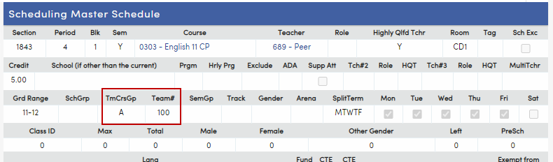 Complex Schedules - Team / Course Group and Team Number Fields : Aeries ...