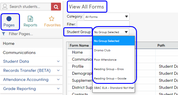 Using a Student Group : Aeries Software