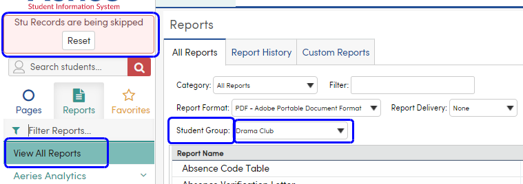 Using a Student Group : Aeries Software
