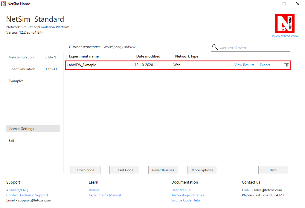 How to interface NetSim interfacing with LabVIEW? : NetSim Support Portal