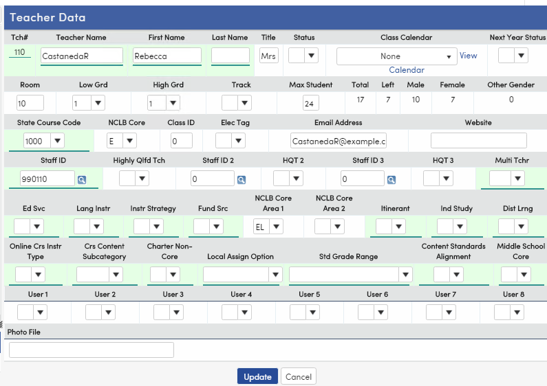 Teacher Data : Aeries Software