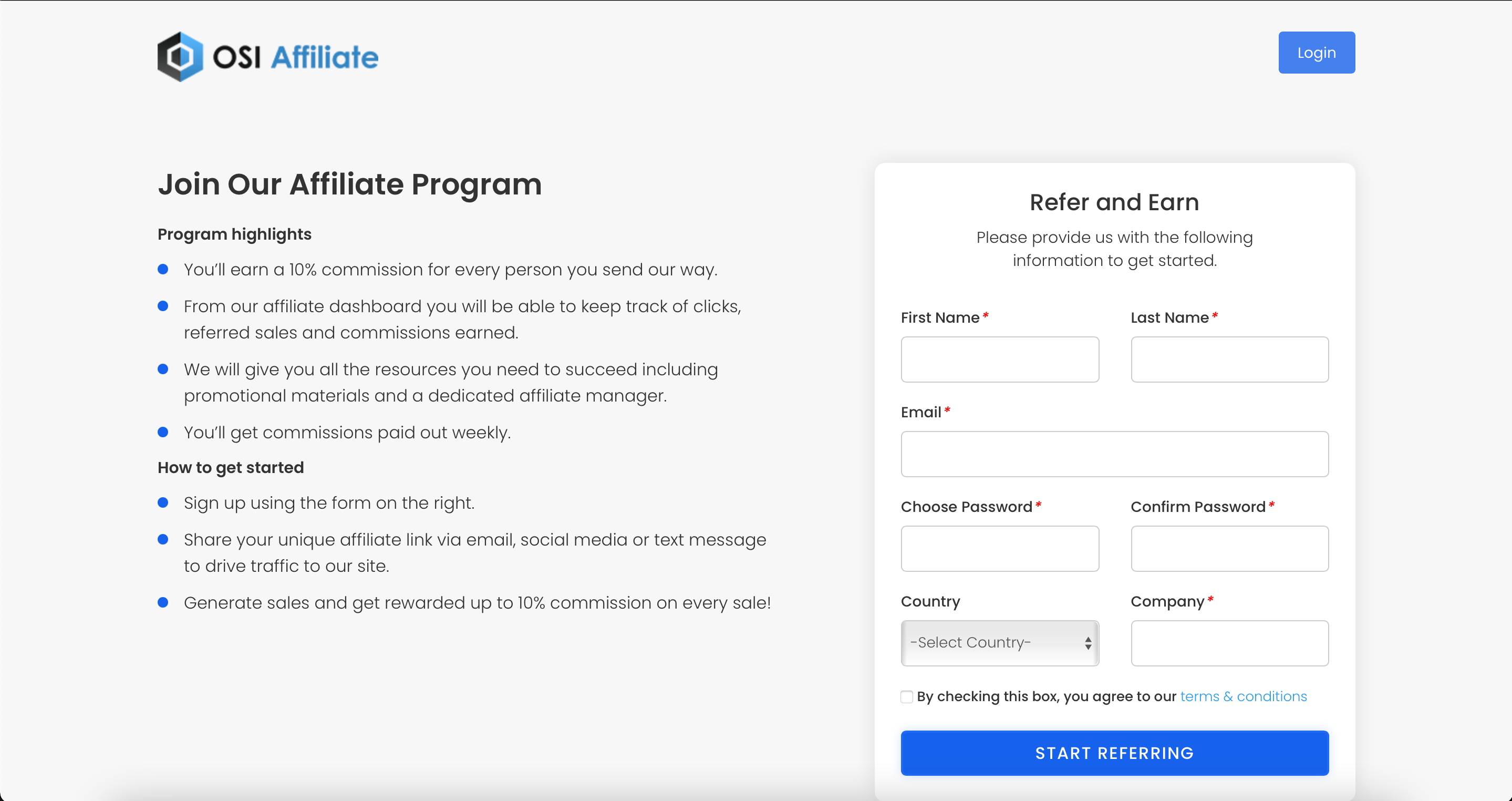 How to setup and customize the affiliate sign up page : OSI Affiliate ...