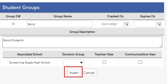 Creating a Student Group : Aeries Software