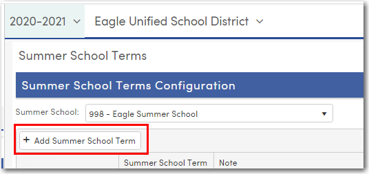 Summer School Terms : Aeries Software