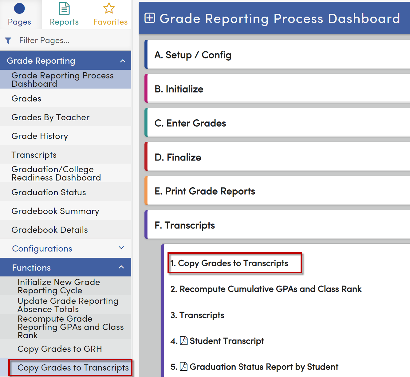 Grade Reporting - Copy Grades to Grade History and Transcripts : Aeries ...