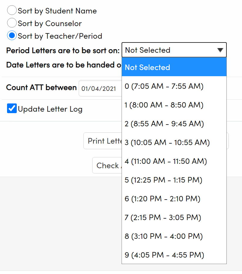 Flex Scheduling - Absence Verification Letters : Aeries Software