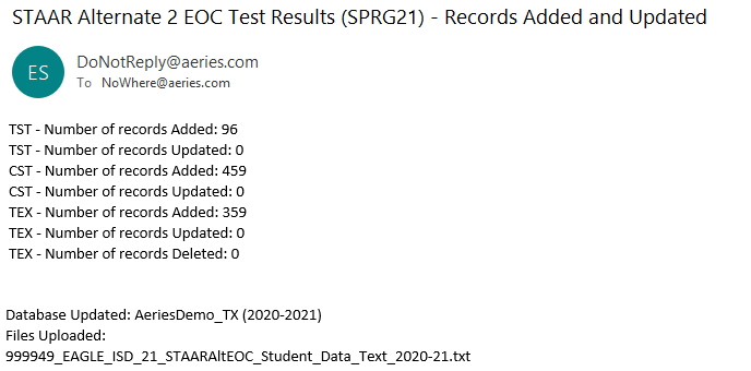 Test Specific Information - STAAR EOC/STAAR EOC Alternate 2 : Aeries ...