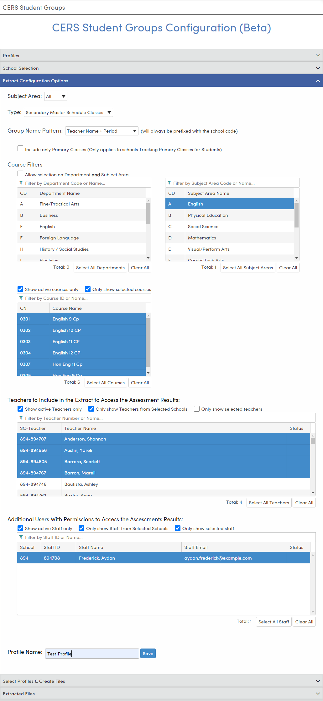 CERS Student Groups Extract (BETA) : Aeries Software