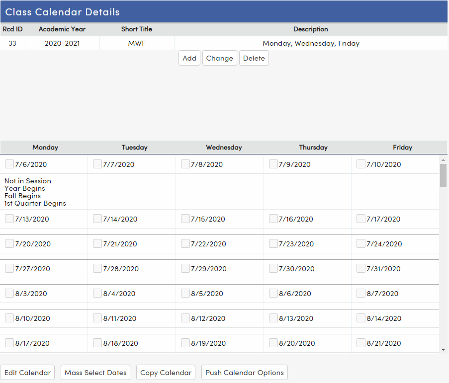 Flex Scheduling - Class Calendars : Aeries Software