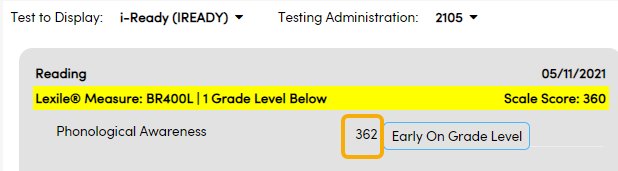Test Specific Information - i-Ready : Aeries Software
