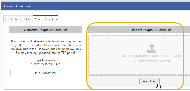 Texas - Unique ID Functions - Assign Unique ID : Aeries Software