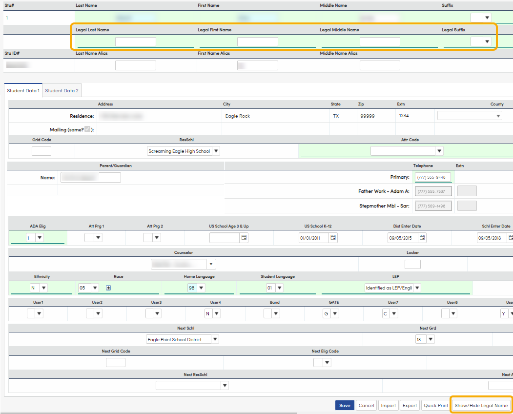 PEIMS/TSDS Field Mapping by Page - Demographics : Aeries Software