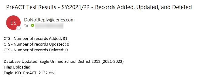 Test Specific Information - PreACT : Aeries Software