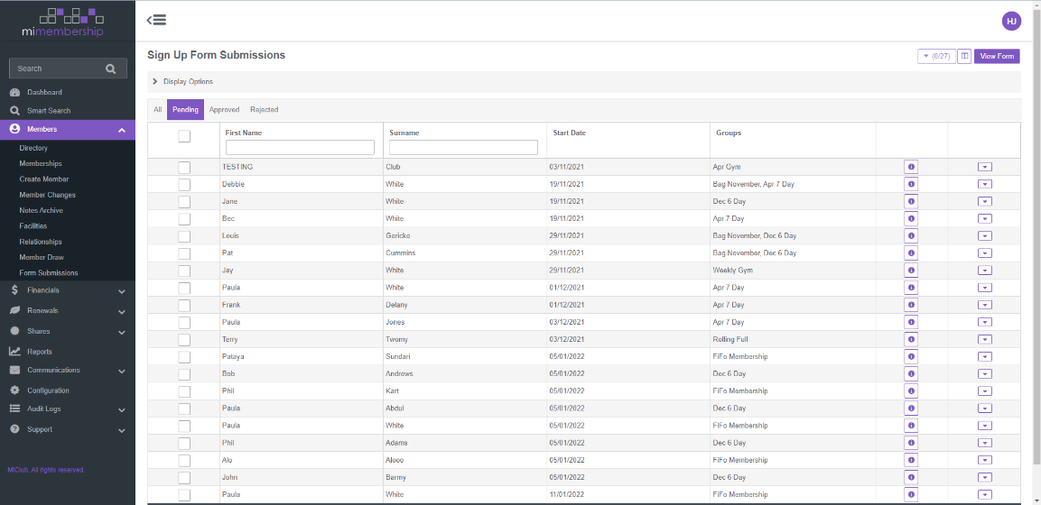 Membership Approval Process - Cheat Sheet : MiMembership