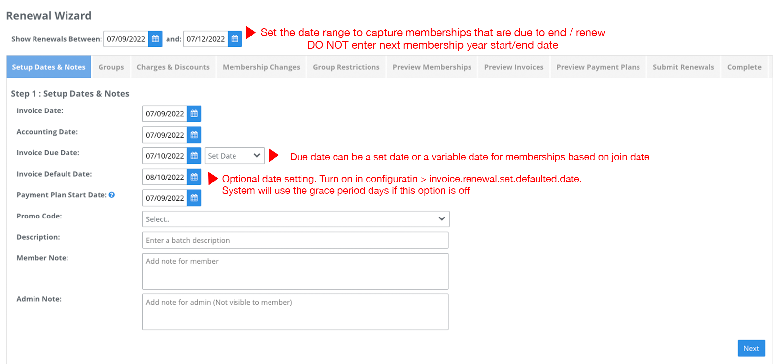 Renewals Wizard - Manual Process : MiMembership