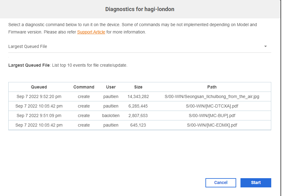 Manage Device - Maintenance/Diagnostics : Morro Data - Support Center