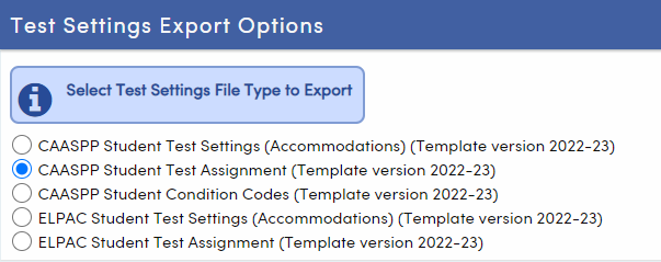 State Testing Export Files : Aeries Software