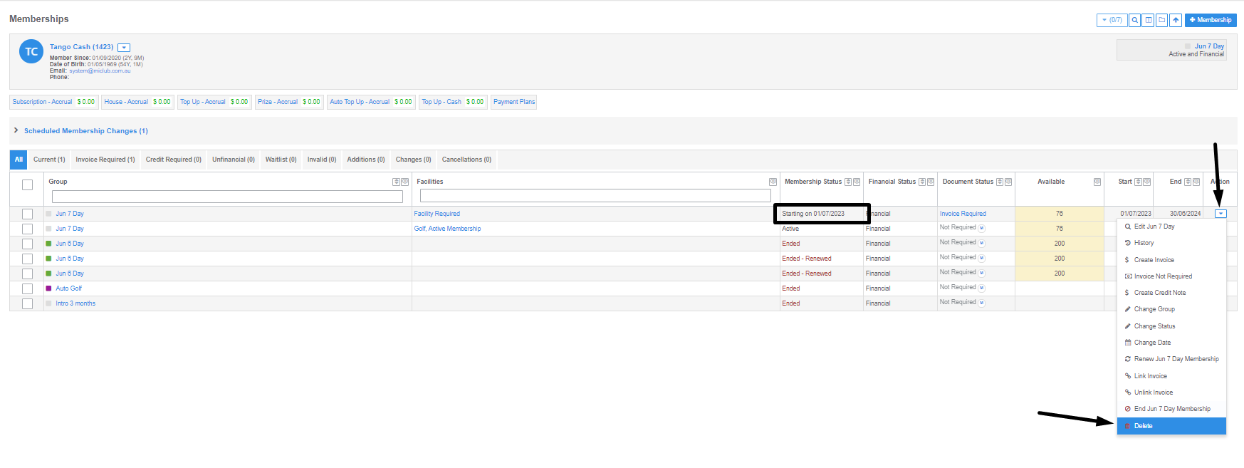 Change Group - After Renewals Prior to Membership Start : MiMembership
