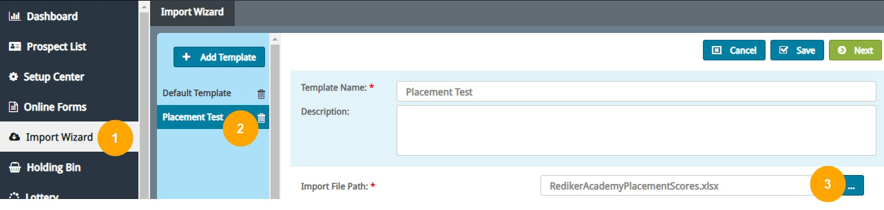 Import a File Using a Template - Rediker Software