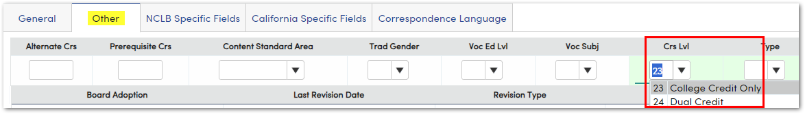 Coding College Credit and Dual Enrollment Courses for CALPADS EOY Extracts : Aeries Software