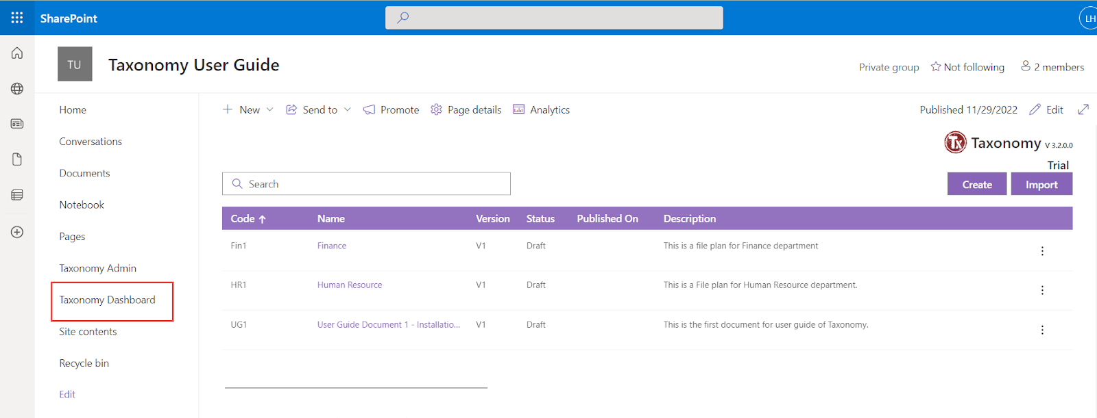Taxonomy Dashboard Overview : Easy Taxonomy