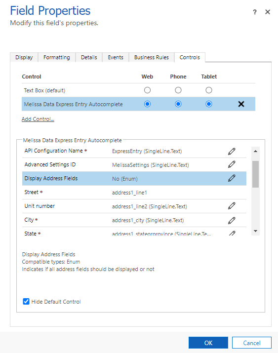 Configure Melissa Express Entry Autocomplete on Dataverse Forms : SHARP XRM HELP CENTER