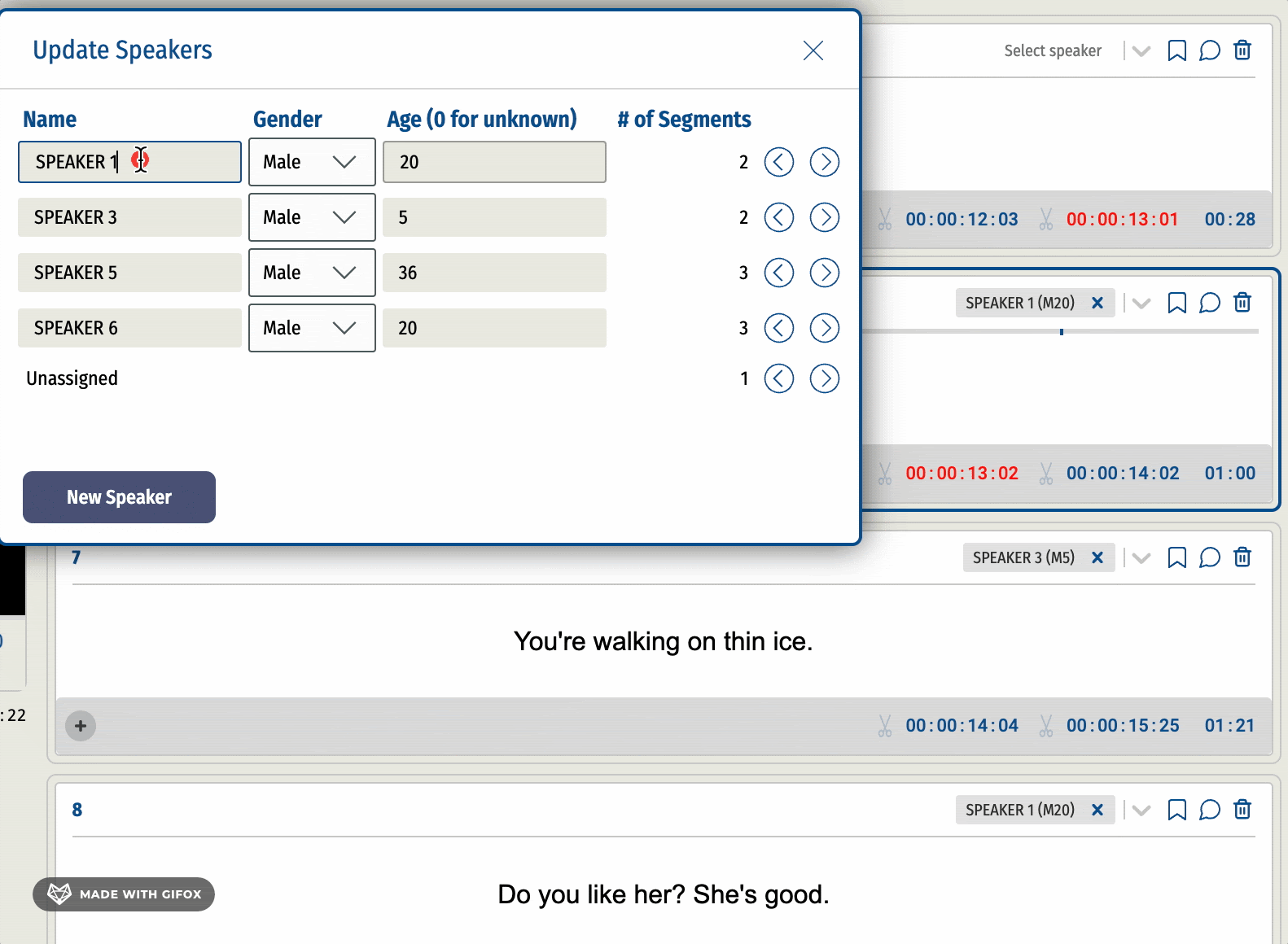 Speaker Information Editing in Subtitles : XL8 Inc.