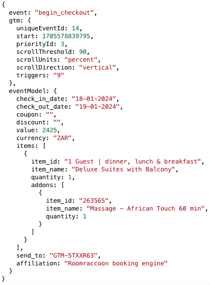 Advanced E-Commerce Tracking for the Booking Engine : RoomRaccoon Help ...
