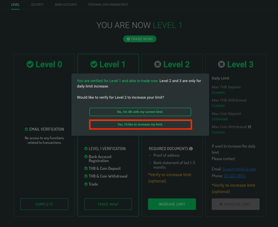 Account Verification: KYC Level 2 | Bitkub Support Center