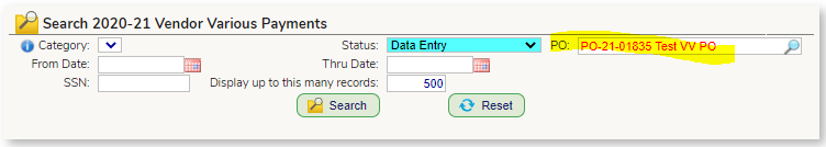 Vendor Various: Printing Vendor Various Checks : SchoolFi Support