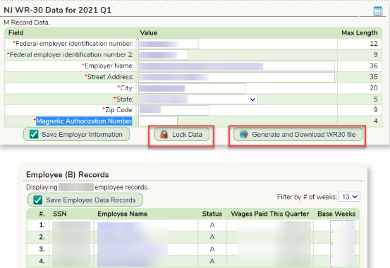 Quarterly Payroll Tab: NJ WR-30 : SchoolFi Support