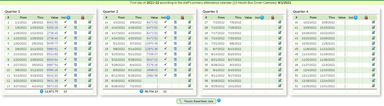 How to Review an Employee's Base Weeks : SchoolFi Support