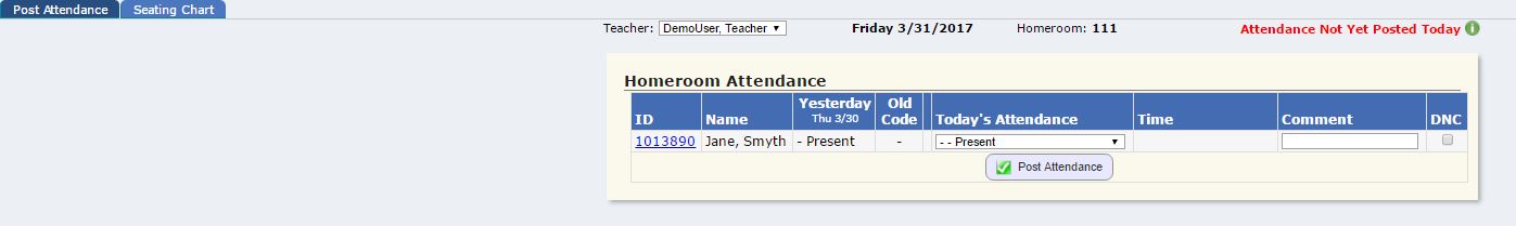 Homeroom Attendance : Genesis SIS Support