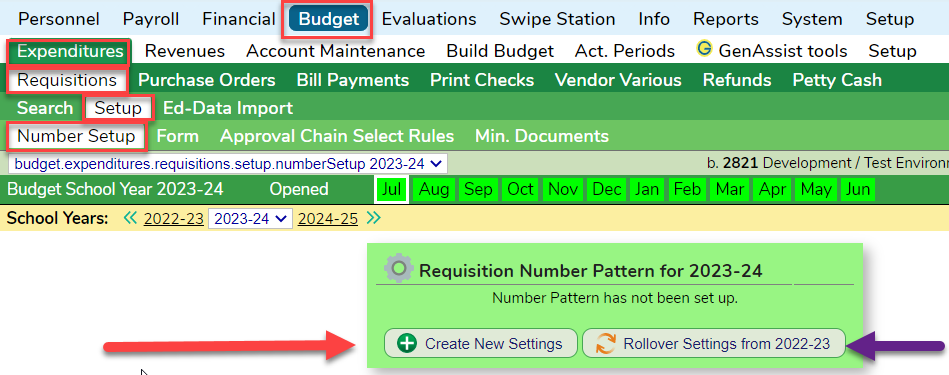 Setting the Requisition Number Pattern for the Succeeding Year ...