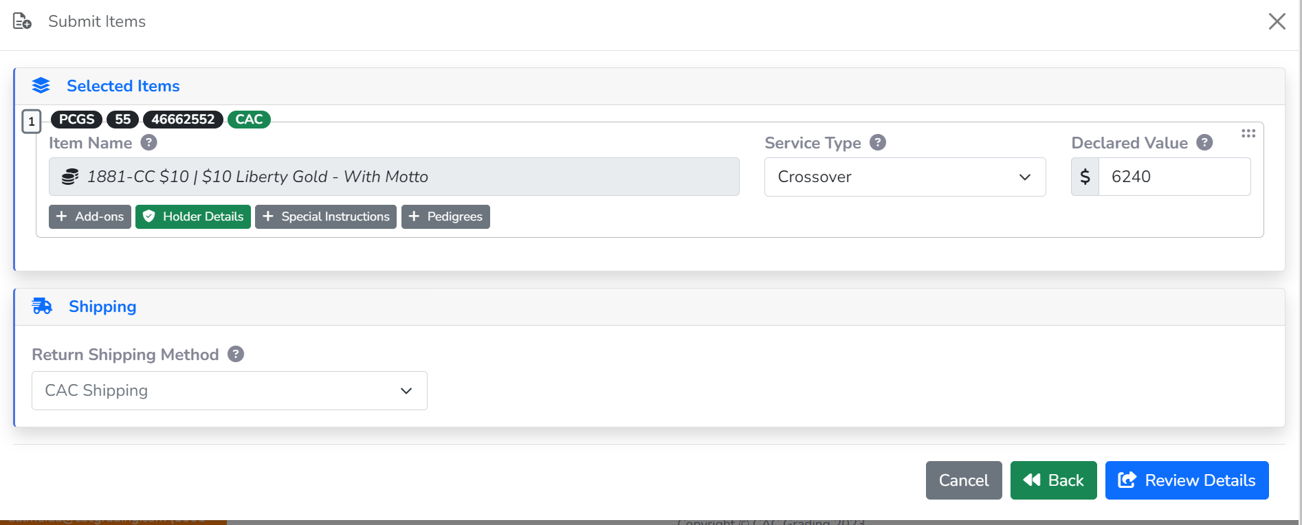 How to Submit a Coin on the Customer Portal