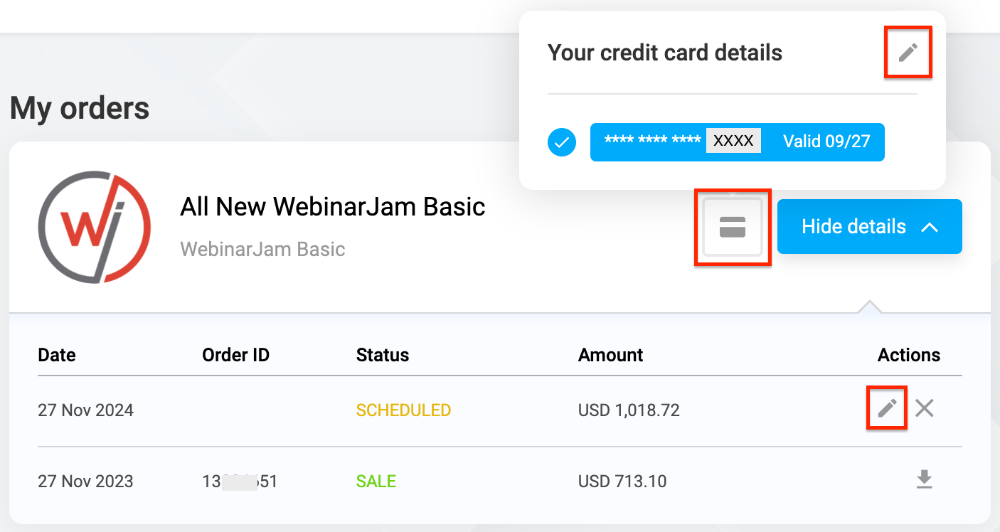 Update payment credit card | Help Center | WebinarJam Support
