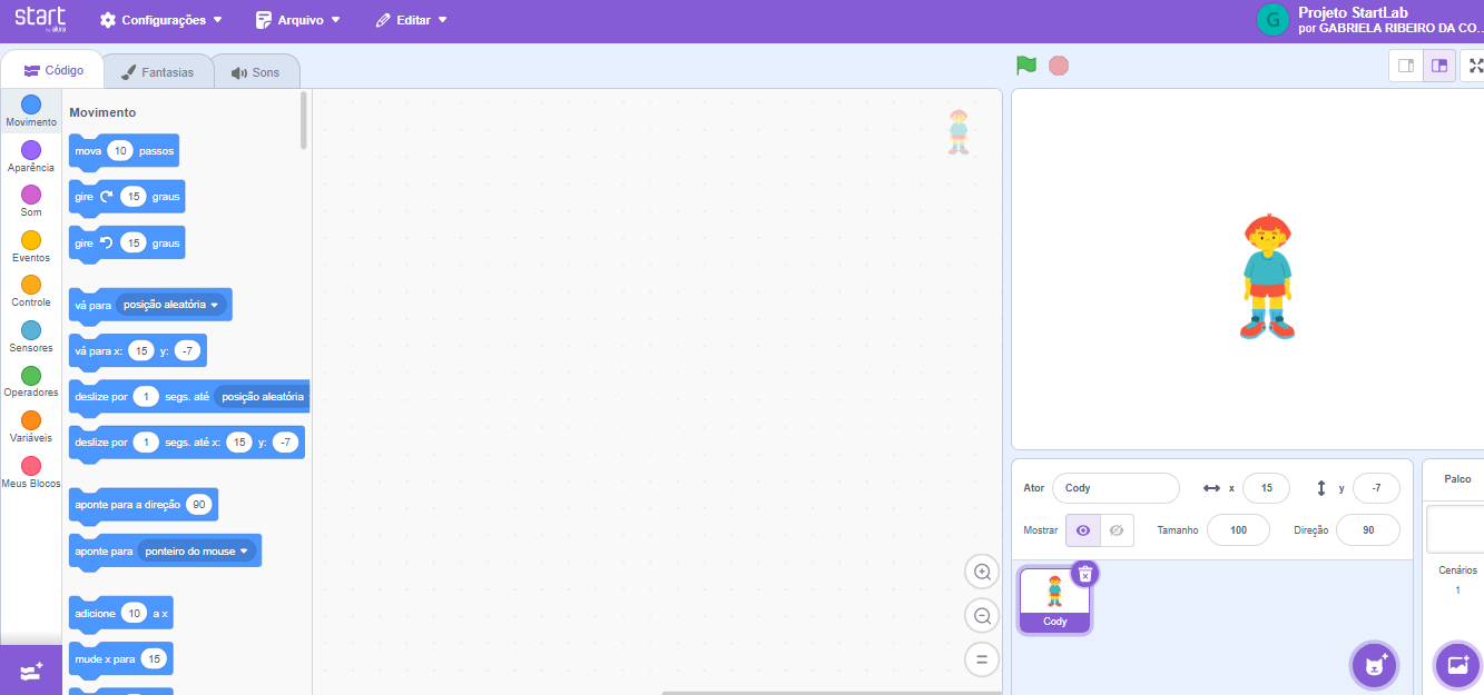 Qual link do Startlab deve ser inserido na atividade "Compartilhando o ...