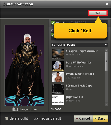 How do I sell Outfits in IMVU's Catalog? : Community Center