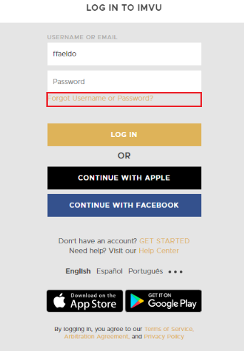 IMVU Password Recovery Guide : Community Center