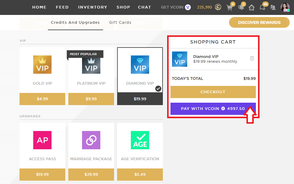 How to Purchase Tiered VIP using VCOIN : Community Center