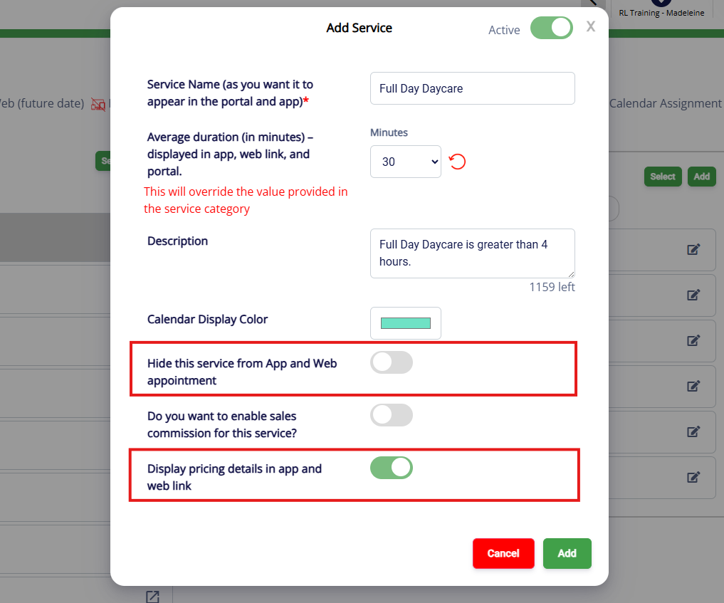 Create Capacity-Based Services (Daycare) : RunLoyal Support