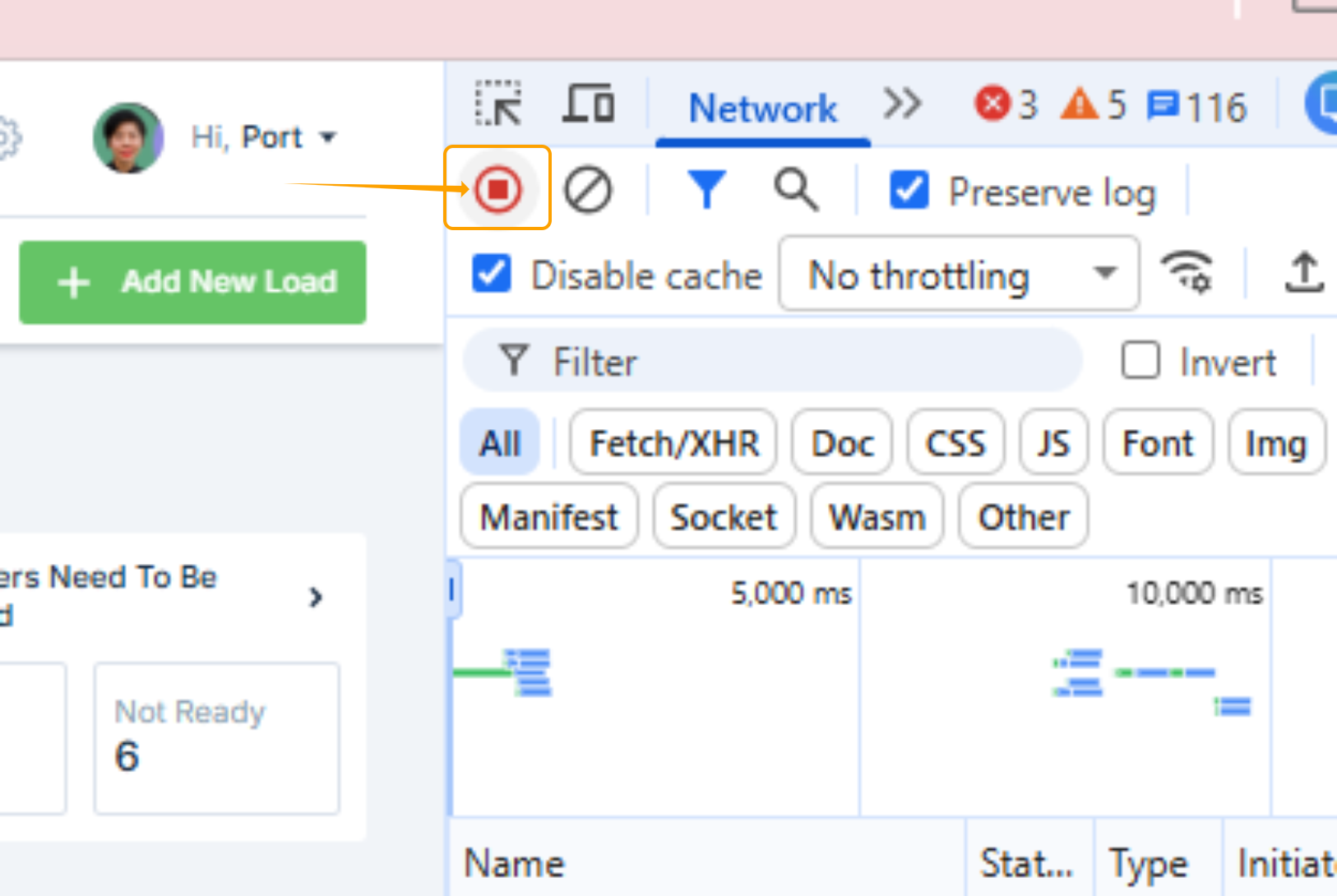 How to Capture and Download a HAR File : PortPro Customer Support Hub