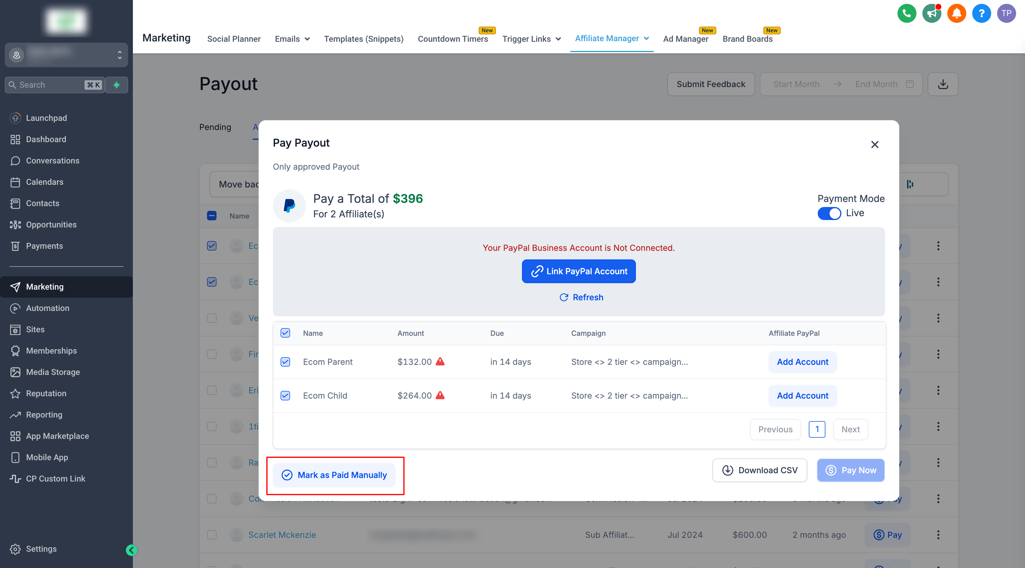 How to pay your Affiliates : HighLevel Support Portal