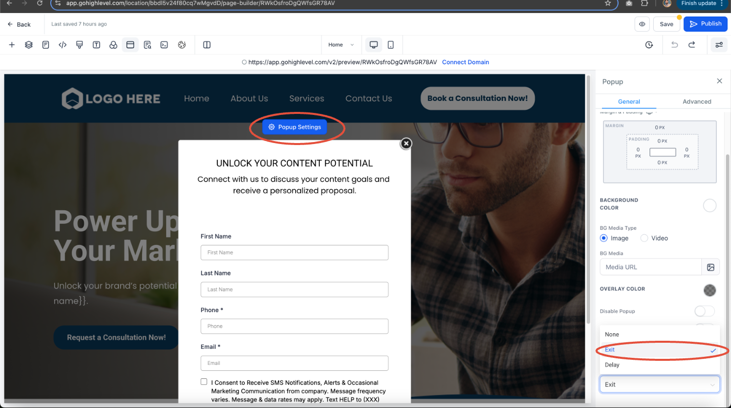 How to Create an Exit-Intent Pop-Up in HighLevel | Step-by-Step Guide : HighLevel Support Portal