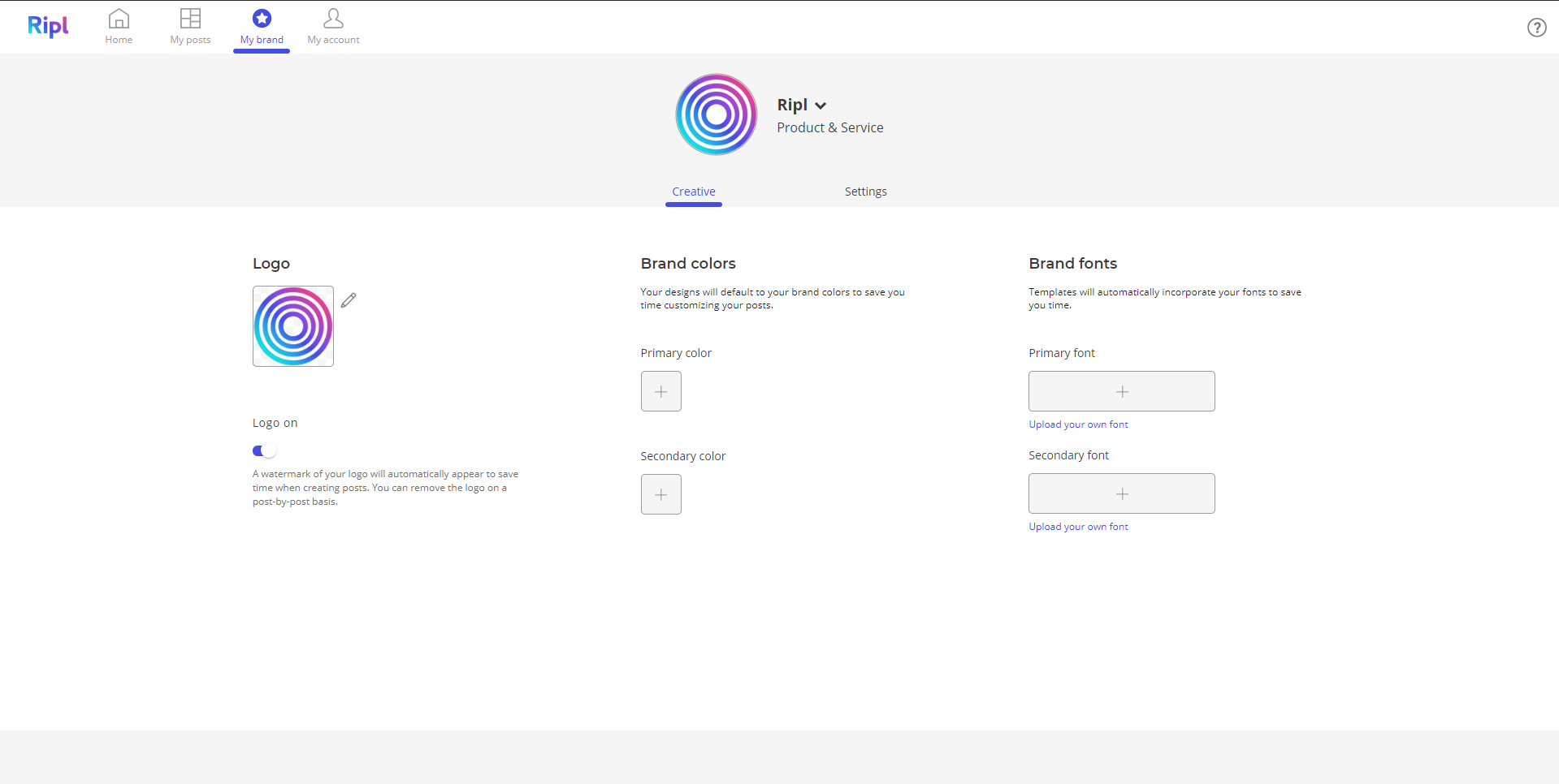 Custom Logo : Ripl Customer Support