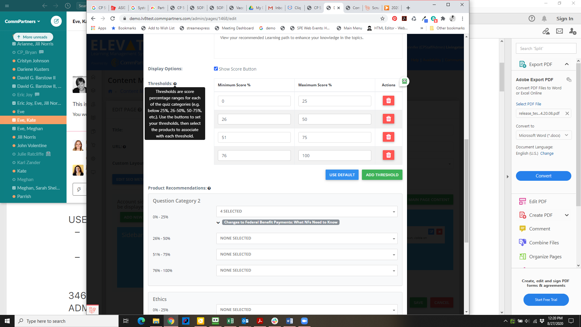 Assessment Driven Learning Path