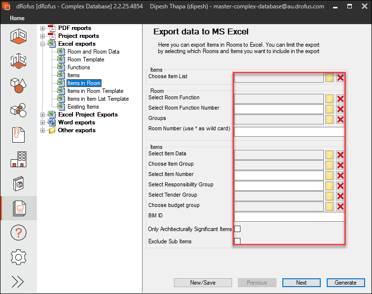 Archiving Information at the End of a dRofus Project : dRofus