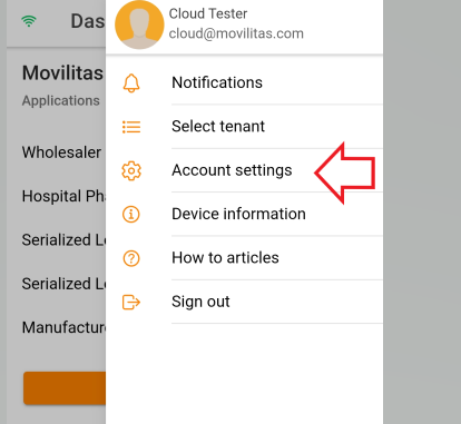 Managing User Account Settings in Movilitas Mobile : Movilitas.Cloud ...